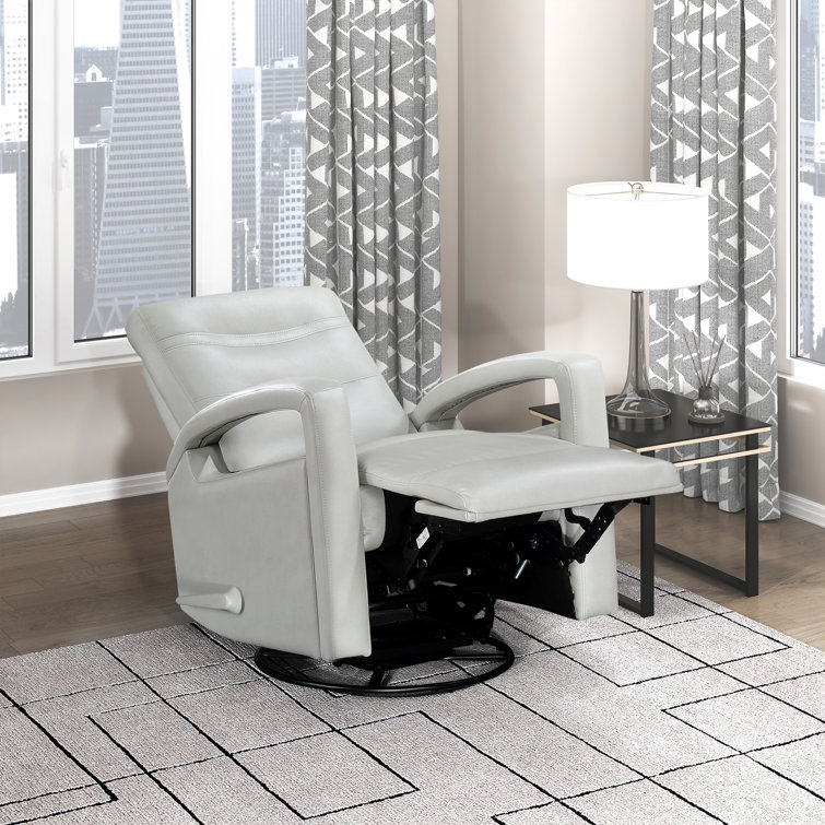 Ebern Designs Christabell 32"W Faux Leather Manual Swivel Glider Recliner | Wayfair